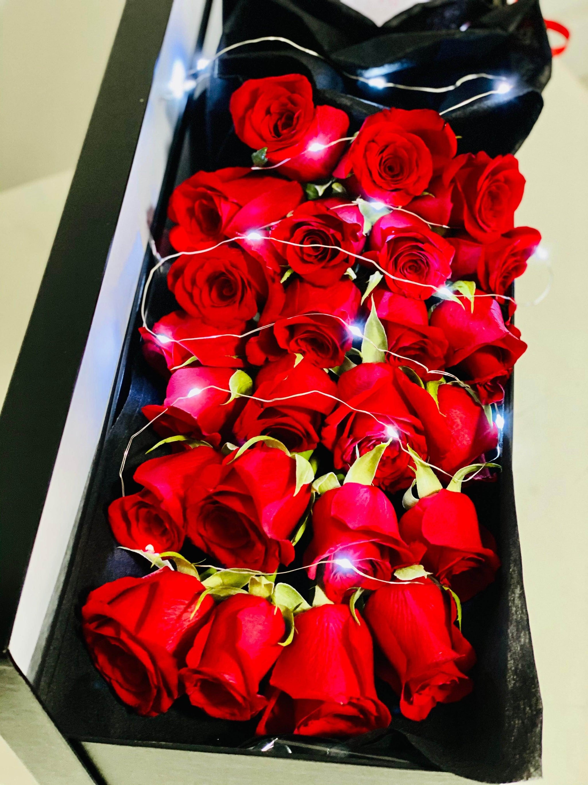 Fairy Lights Long Rose Box