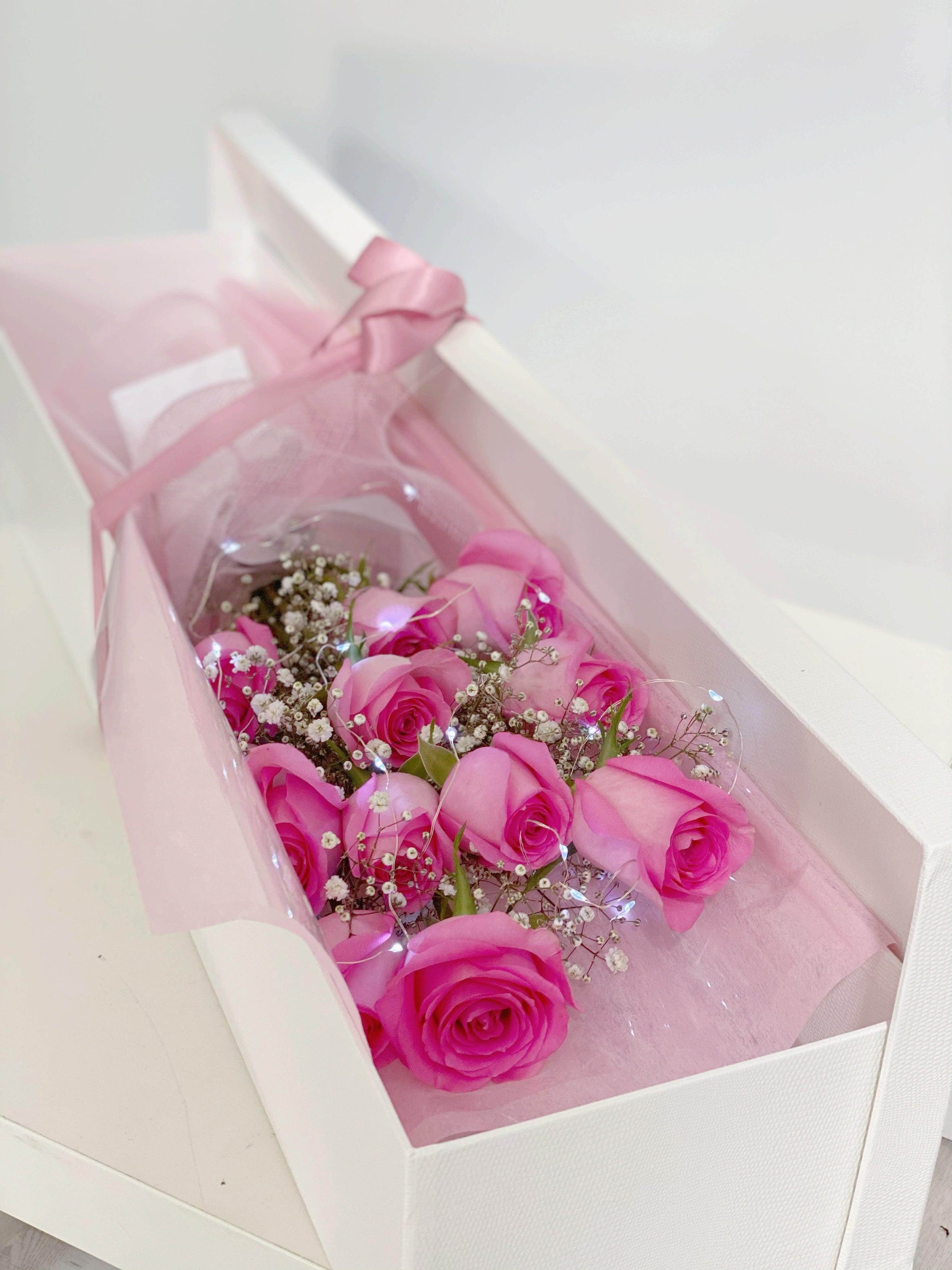 Fairy Lights Long Rose Box