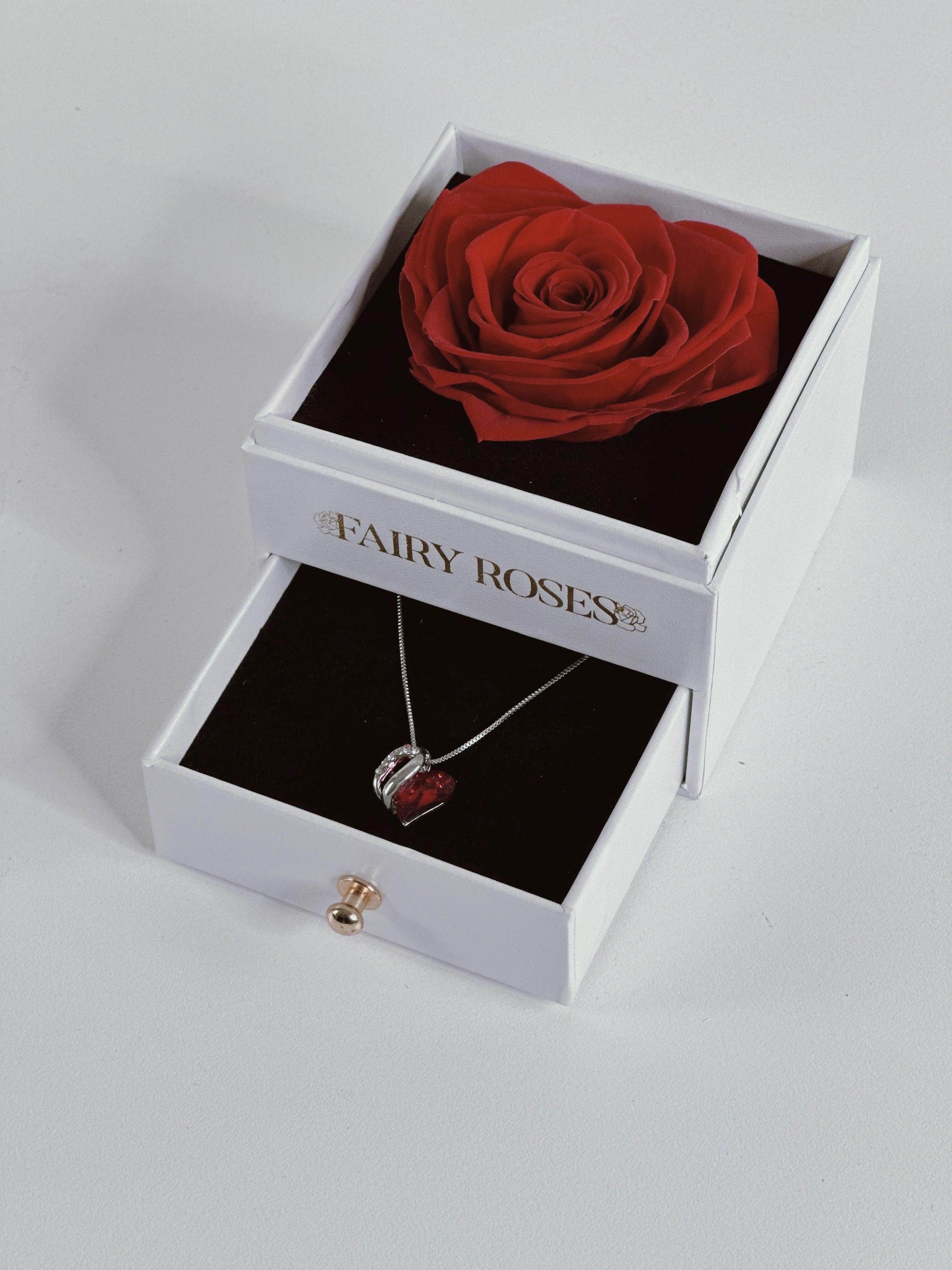 Red Rose With Sweet Heart Necklace