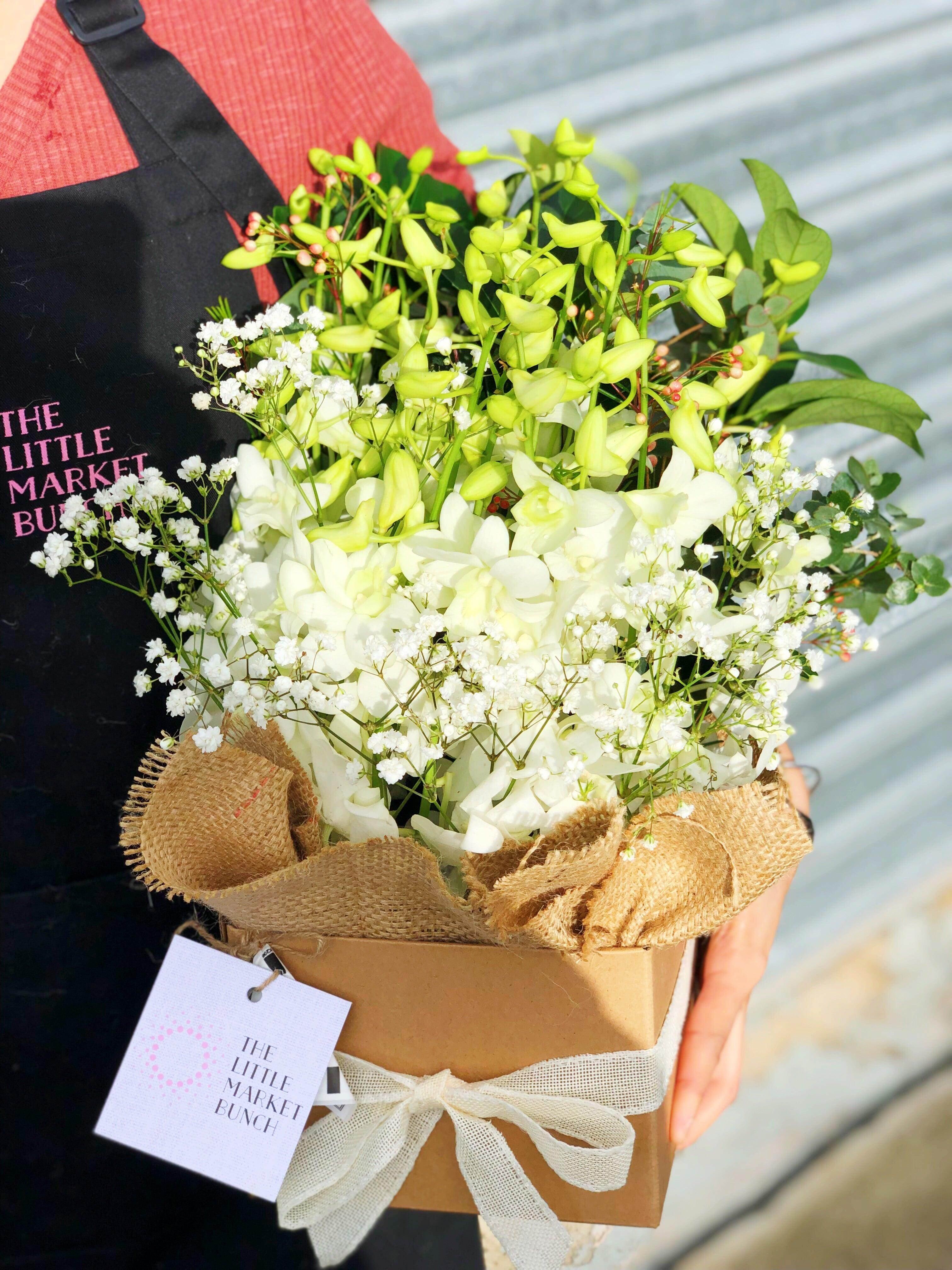 White Orchid Sympathy Gift Box | The Little Market Bunch | Australia