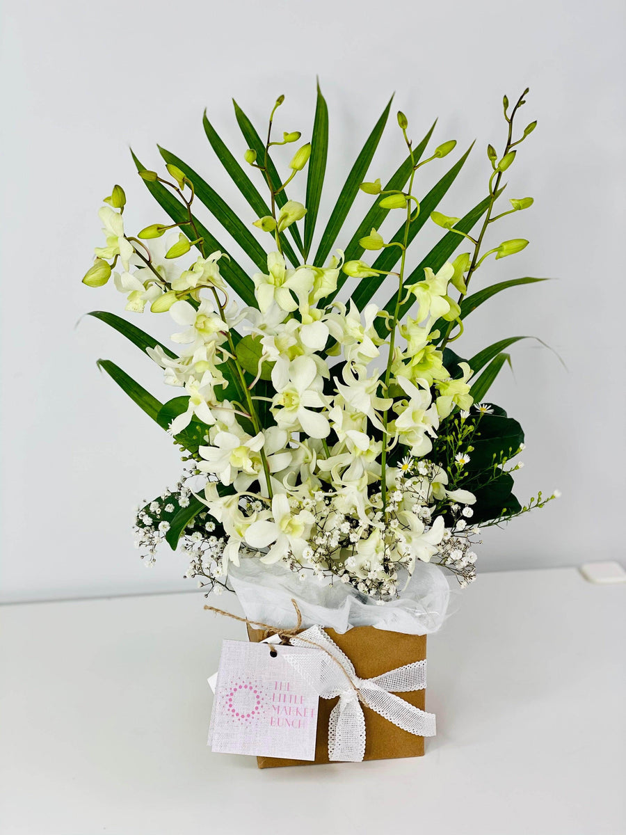 White Orchid Sympathy Gift Box | The Little Market Bunch | Australia